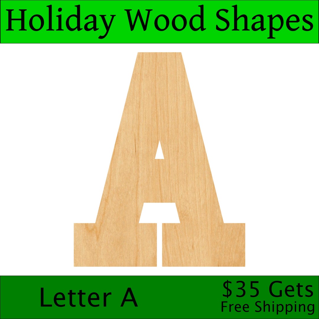 Laser Cut Letter A Wood Blank, Crafting Supplies, Wooden Cutout, DIY ...