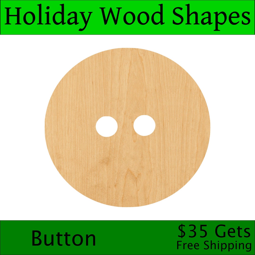 Laser Cut Button Wood Blank, Crafting Supplies, Wooden Cutout, DIY ...