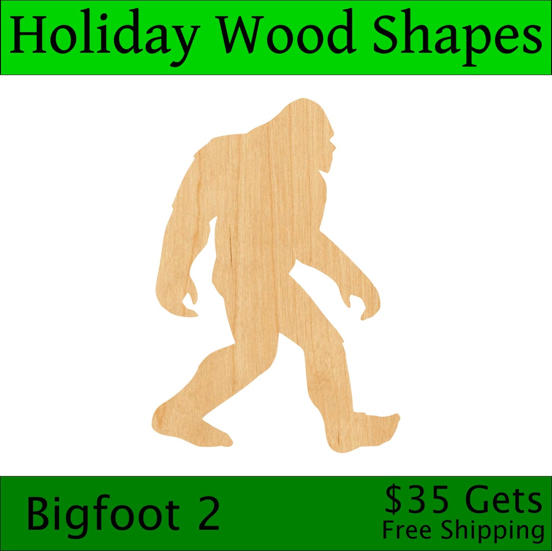 Laser Cut Bigfoot Design 2 Wood Blank, Crafting Supplies, Wooden Cutout ...