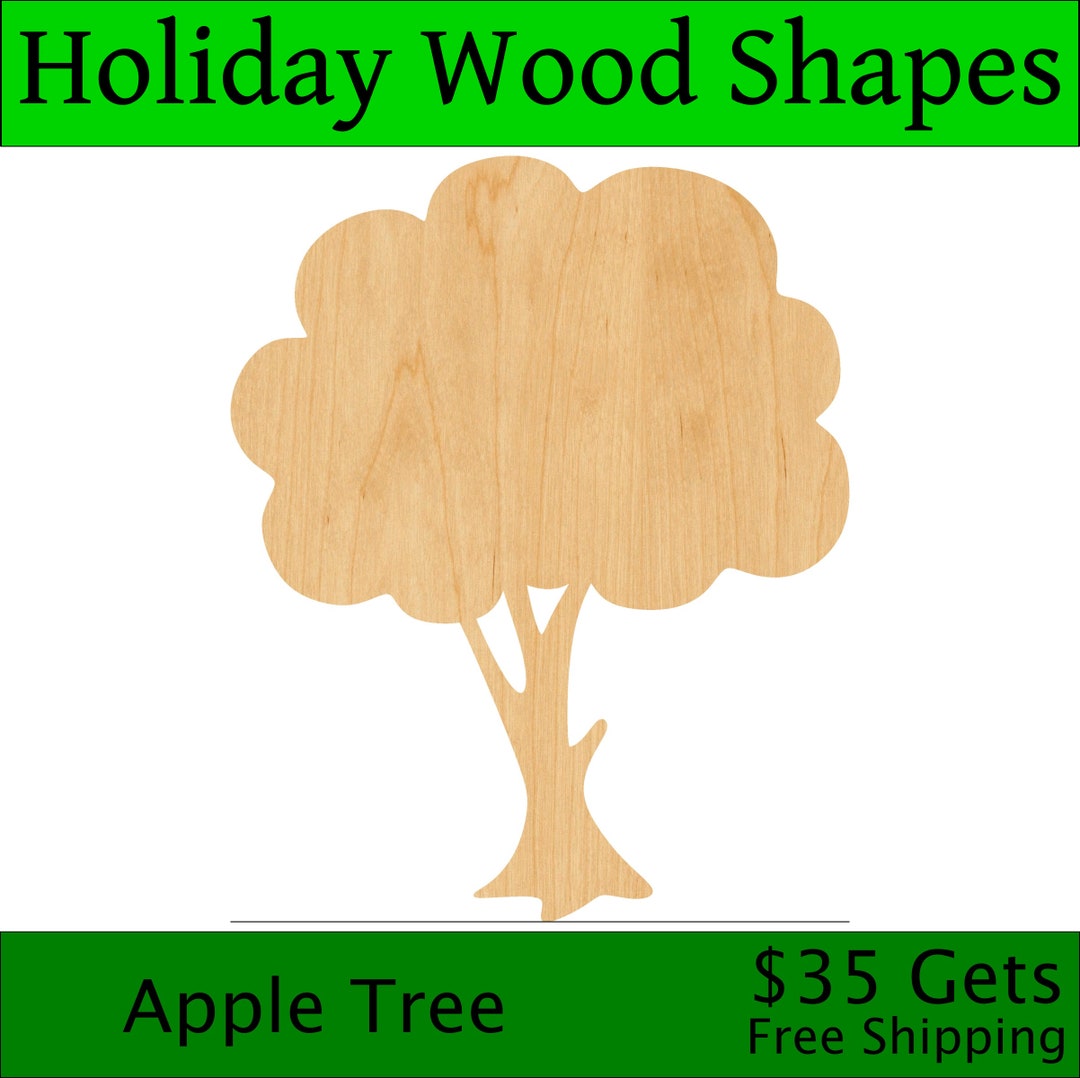 Laser Cut Apple Tree Wood Blank, Crafting Supplies, Wooden Cutout, DIY ...