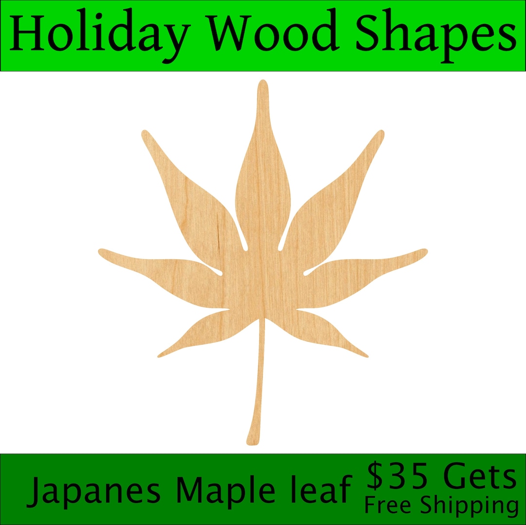 Laser Cut Japanese Maple Leaf Wood Blank, Crafting Supplies, Wooden ...