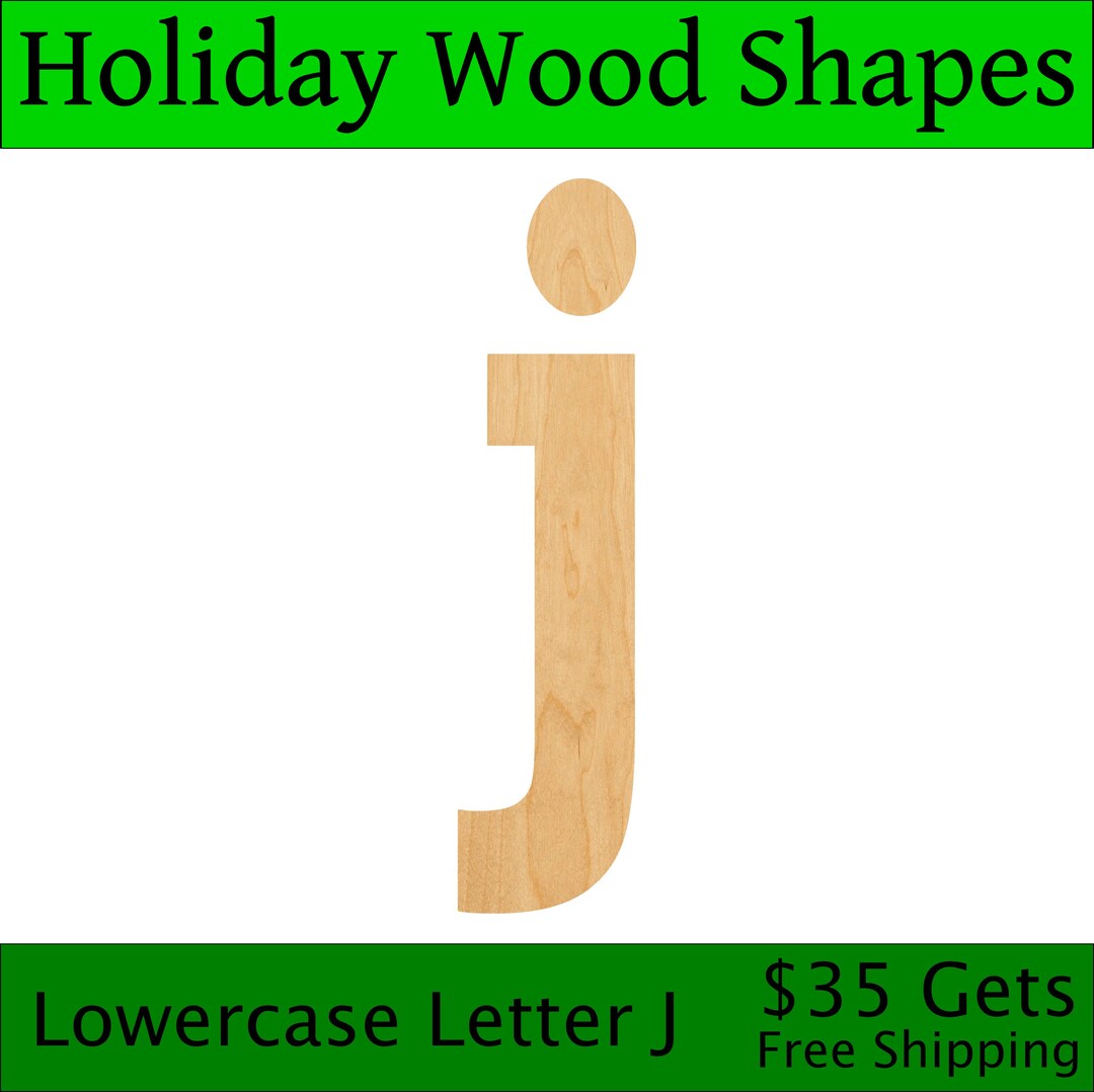 Laser Cut Lowercase Letter J Wood Blank, Crafting Supplies, Wooden ...