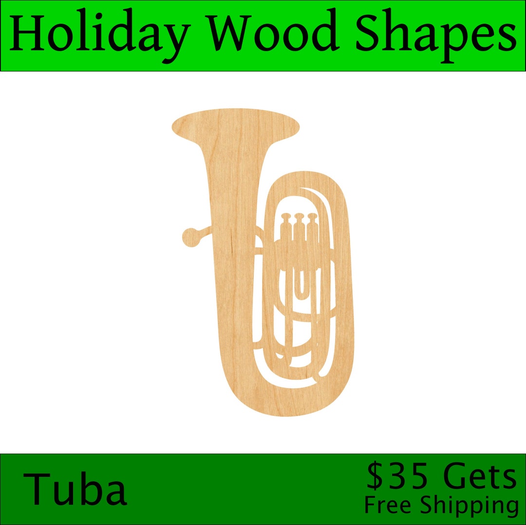 Laser Cut Tuba Wood Blank, Crafting Supplies, Wooden Cutout, DIY ...