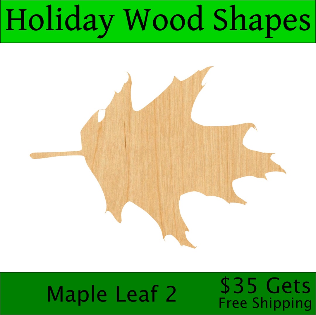 Laser Cut Maple Leaf Design 2 Wood Blank, Crafting Supplies, Wooden ...