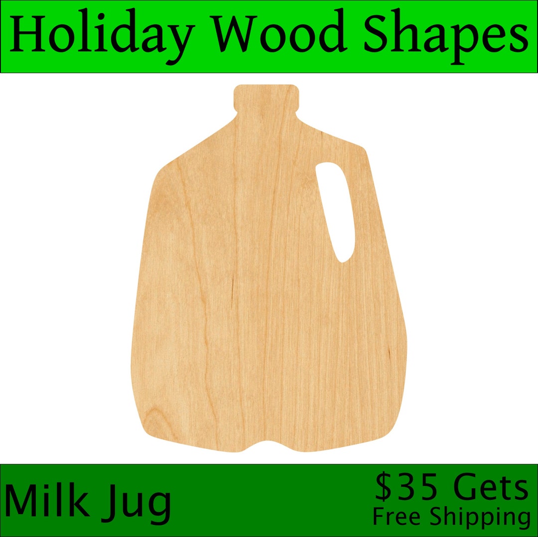 Laser Cut Milk Jug Wood Blank, Crafting Supplies, Wooden Cutout, DIY ...