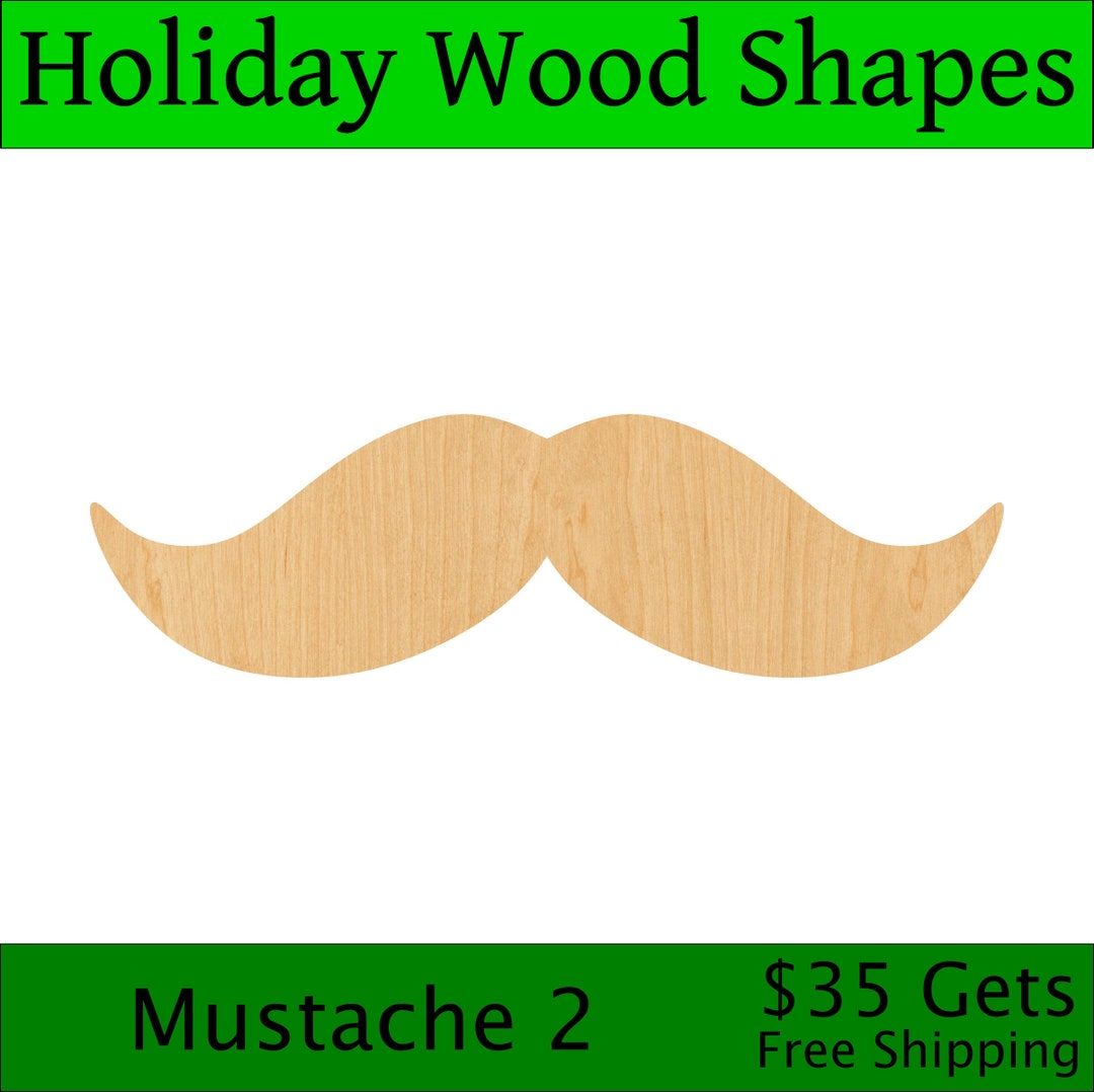 Laser Cut Mustache 2 Wood Blank, Crafting Supplies, Wooden Cutout, DIY ...