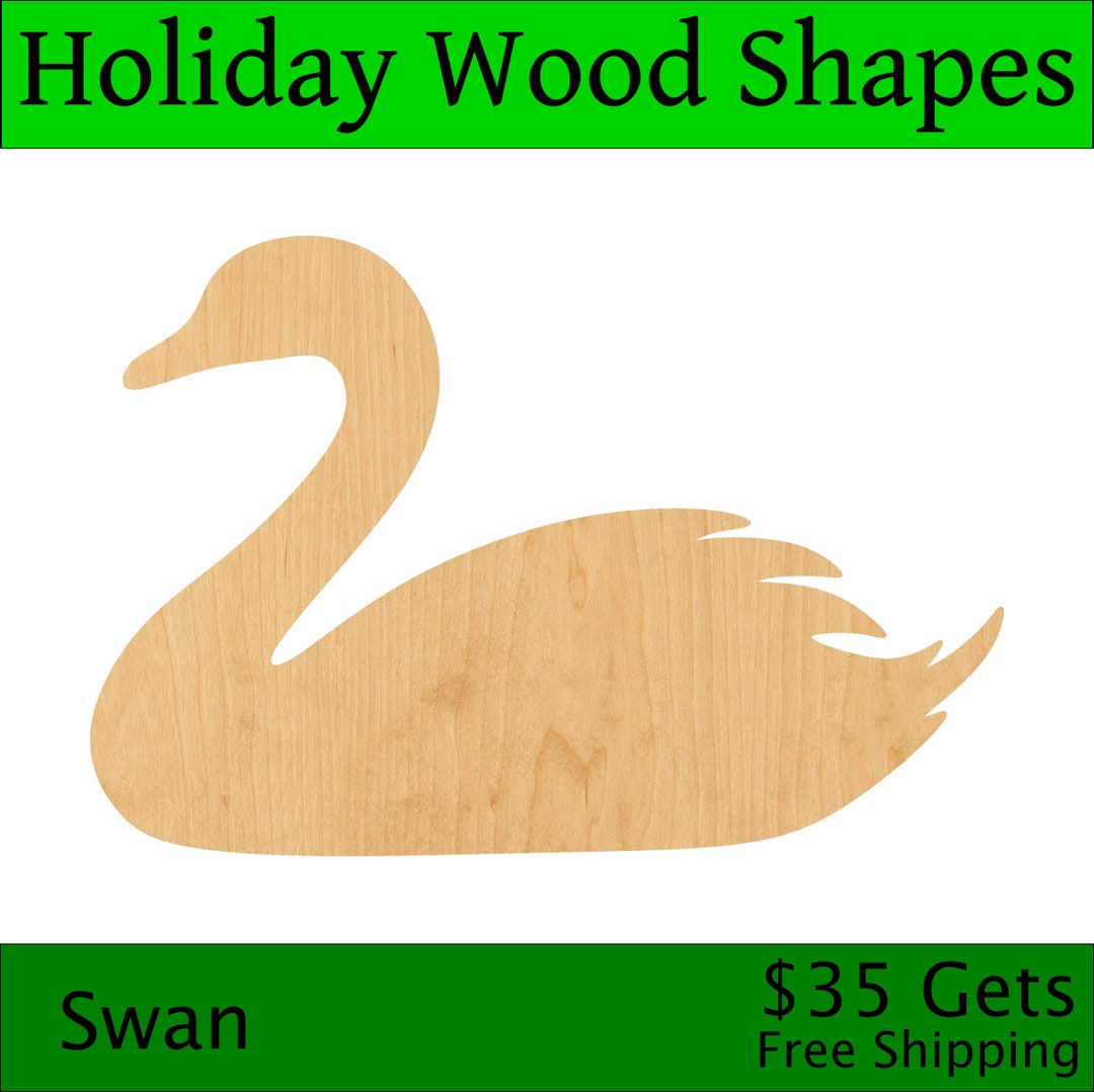 Laser Cut Swan Wood Blank, Crafting Supplies, Wooden Cutout, DIY ...