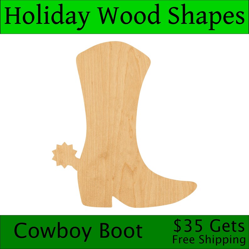 Laser Cut Cowboy Boot Wood Blank, Crafting Supplies, Wooden Cutout, DIY ...