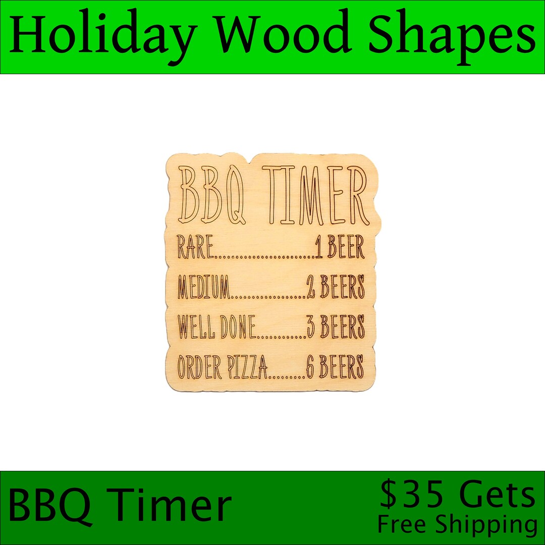 Laser Cut BBQ Timer Wood Blank, Crafting Supplies, Wooden Cutouts, DIY ...