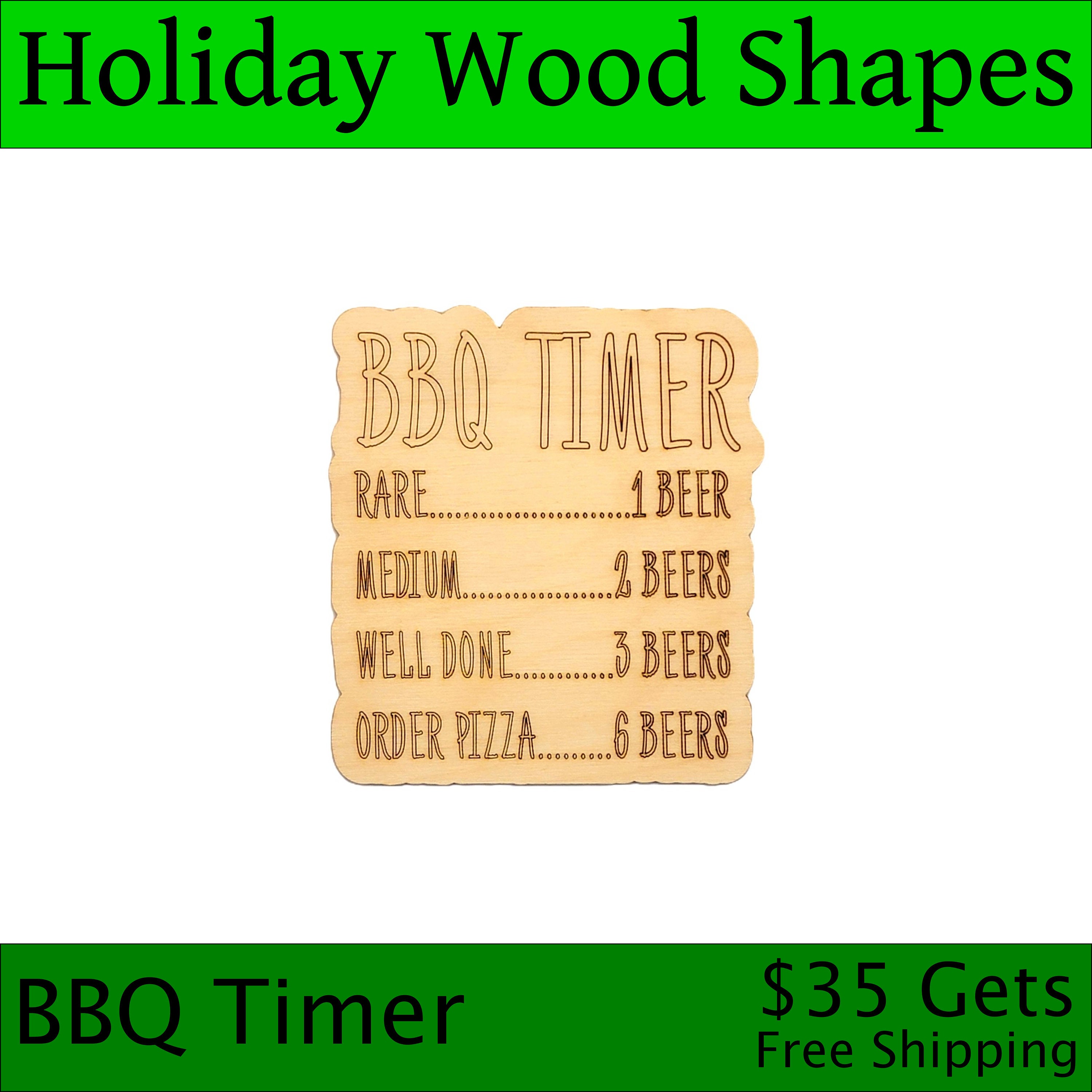 Laser Cut BBQ Timer Wood Blank, Crafting Supplies, Wooden Cutouts, DIY ...