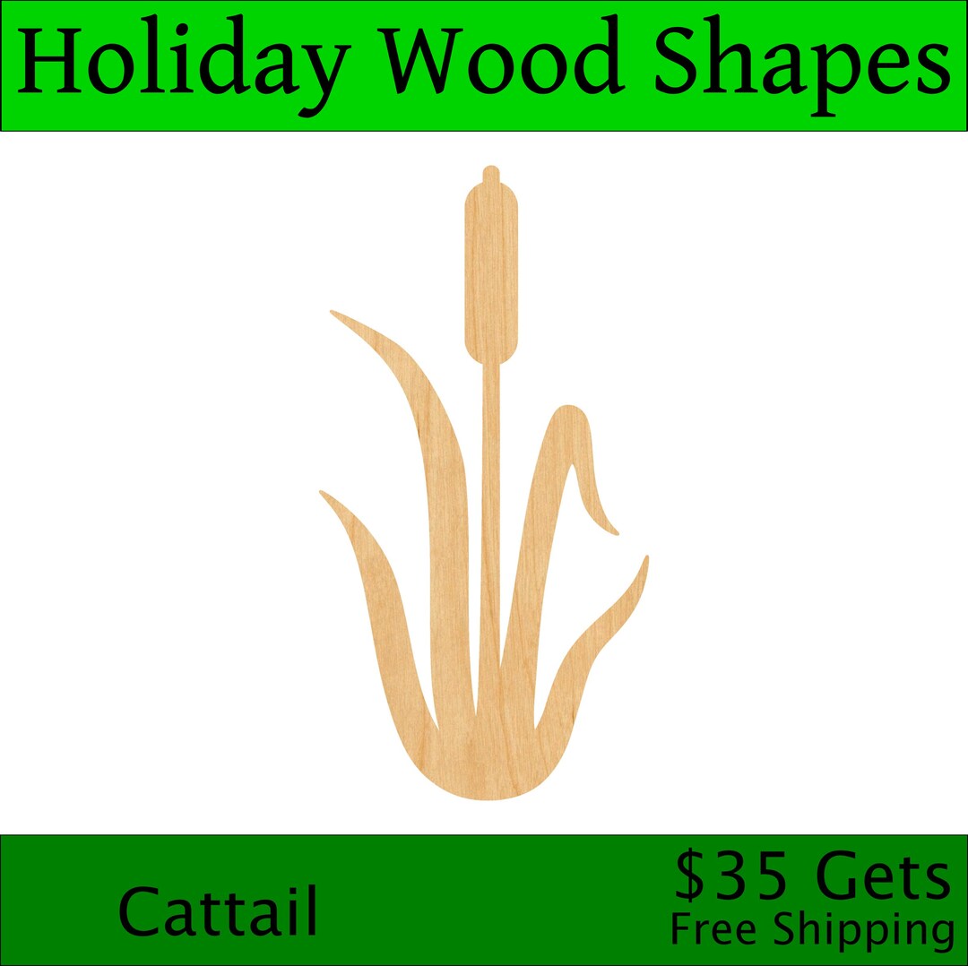 Laser Cut Cattail Wood Blank, Crafting Supplies, Wooden Cutout, DIY ...