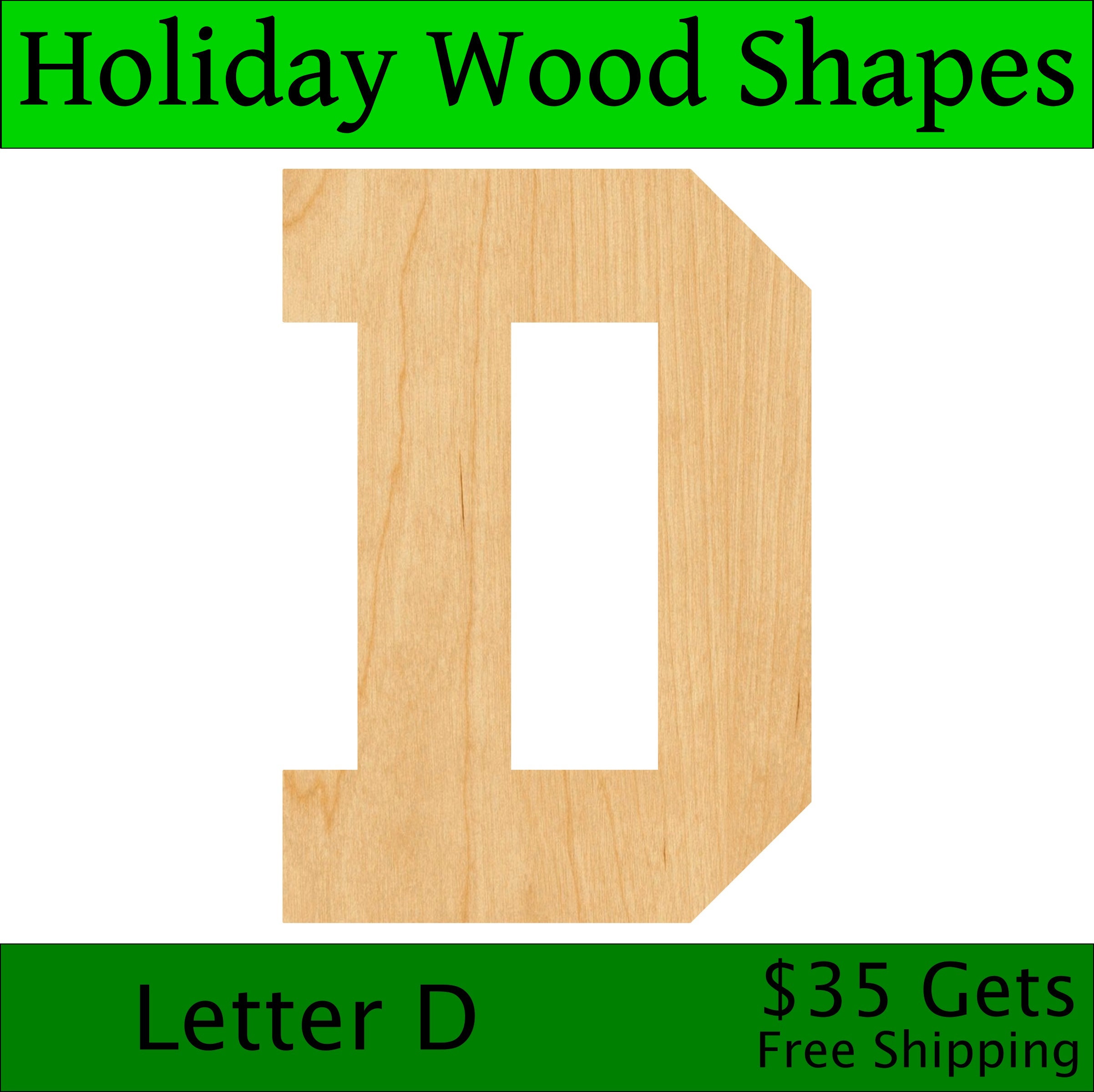 Laser Cut Letter D Wood Blank, Crafting Supplies, Wooden Cutout, DIY ...
