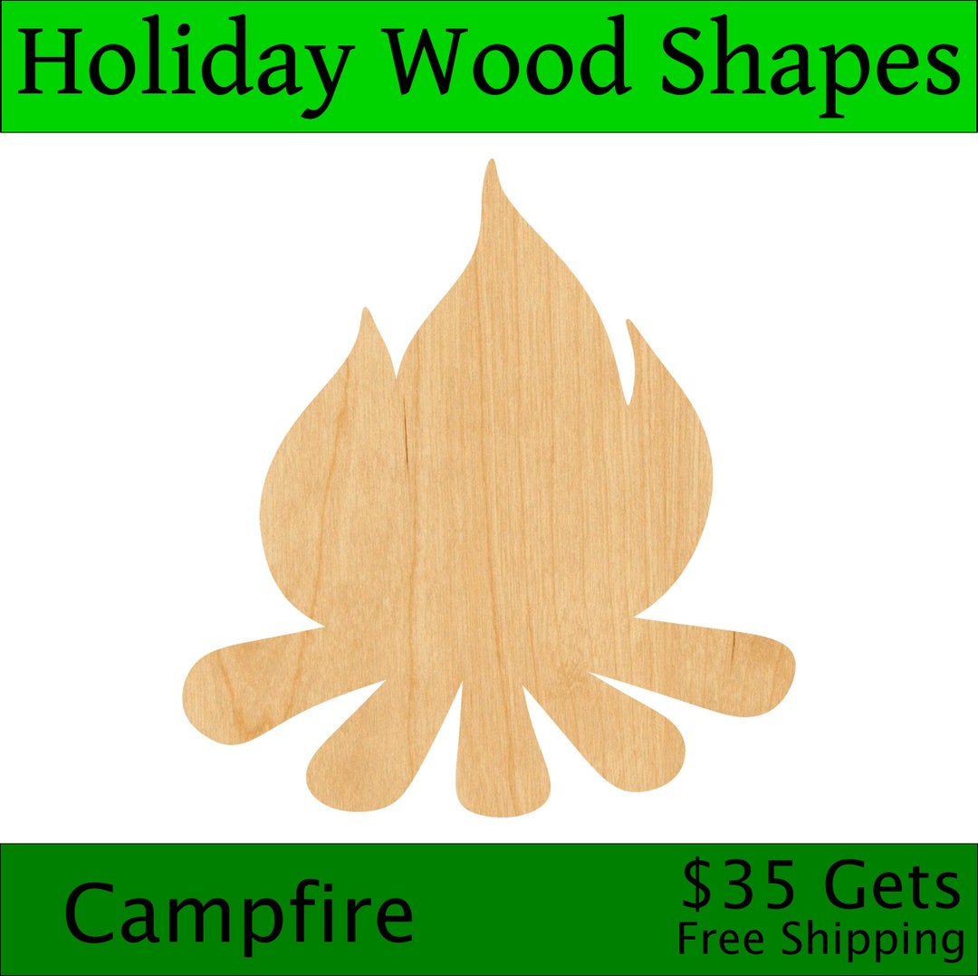 Laser Cut Campfire Wood Blank, Crafting Supplies, Wooden Cutout, DIY ...