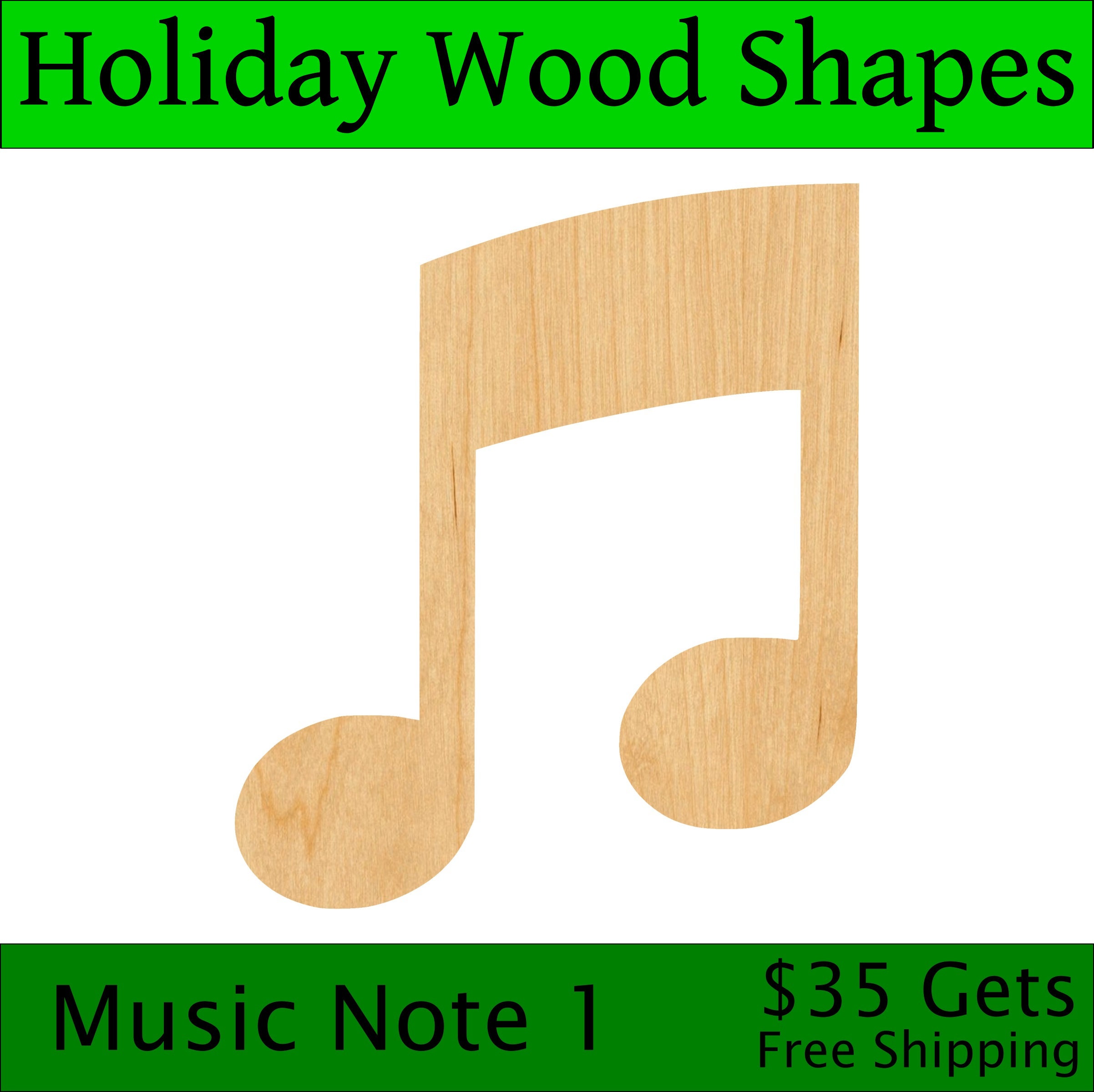 Laser Cut Music Note Design 1 Wood Blank, Crafting Supplies, Wooden ...