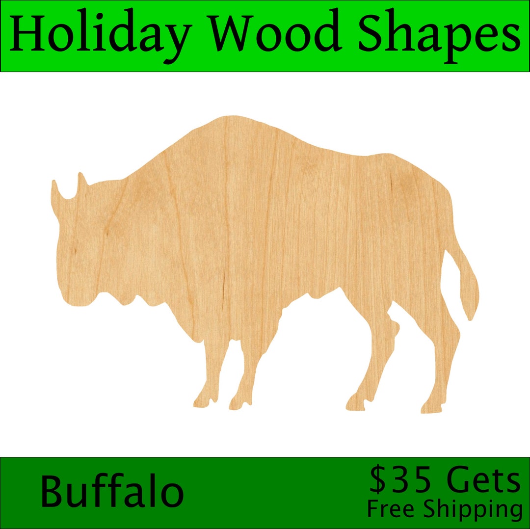 Laser Cut Buffalo Wood Blank, Crafting Supplies, Wooden Cutout, DIY ...