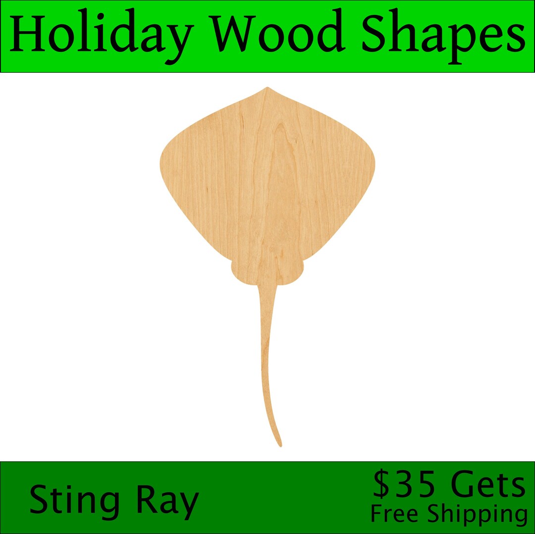 Laser Cut Sting Ray Wood Blank, Crafting Supplies, Wooden Cutout, DIY ...