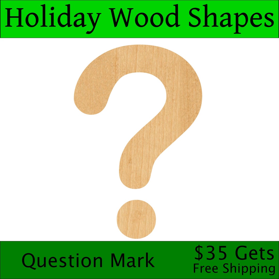 Laser Cut Question Mark Wood Blank, Crafting Supplies, Wooden Cutout ...