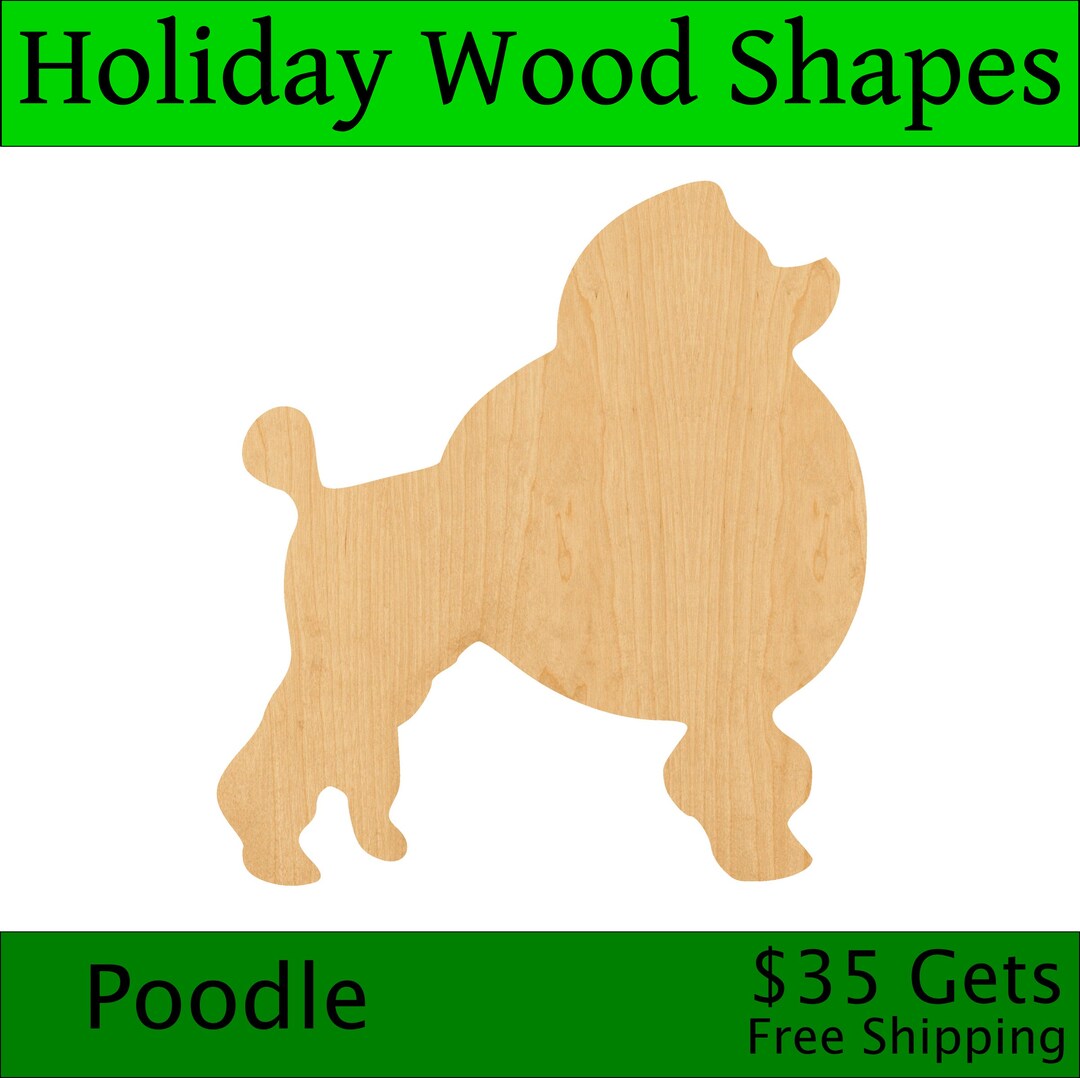 Laser Cut Poodle Wood Blank, Crafting Supplies, Wooden Cutout, DIY ...