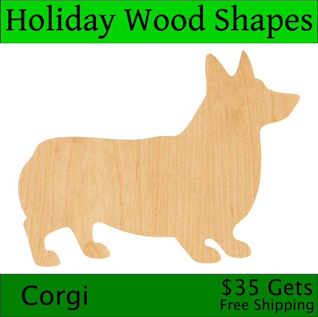 Laser Cut Corgi Wood Blank, Crafting Supplies, Wooden Cutout, DIY ...