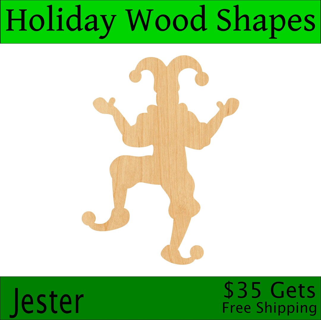Laser Cut Jester Wood Blank, Crafting Supplies, Wooden Cutout, DIY ...
