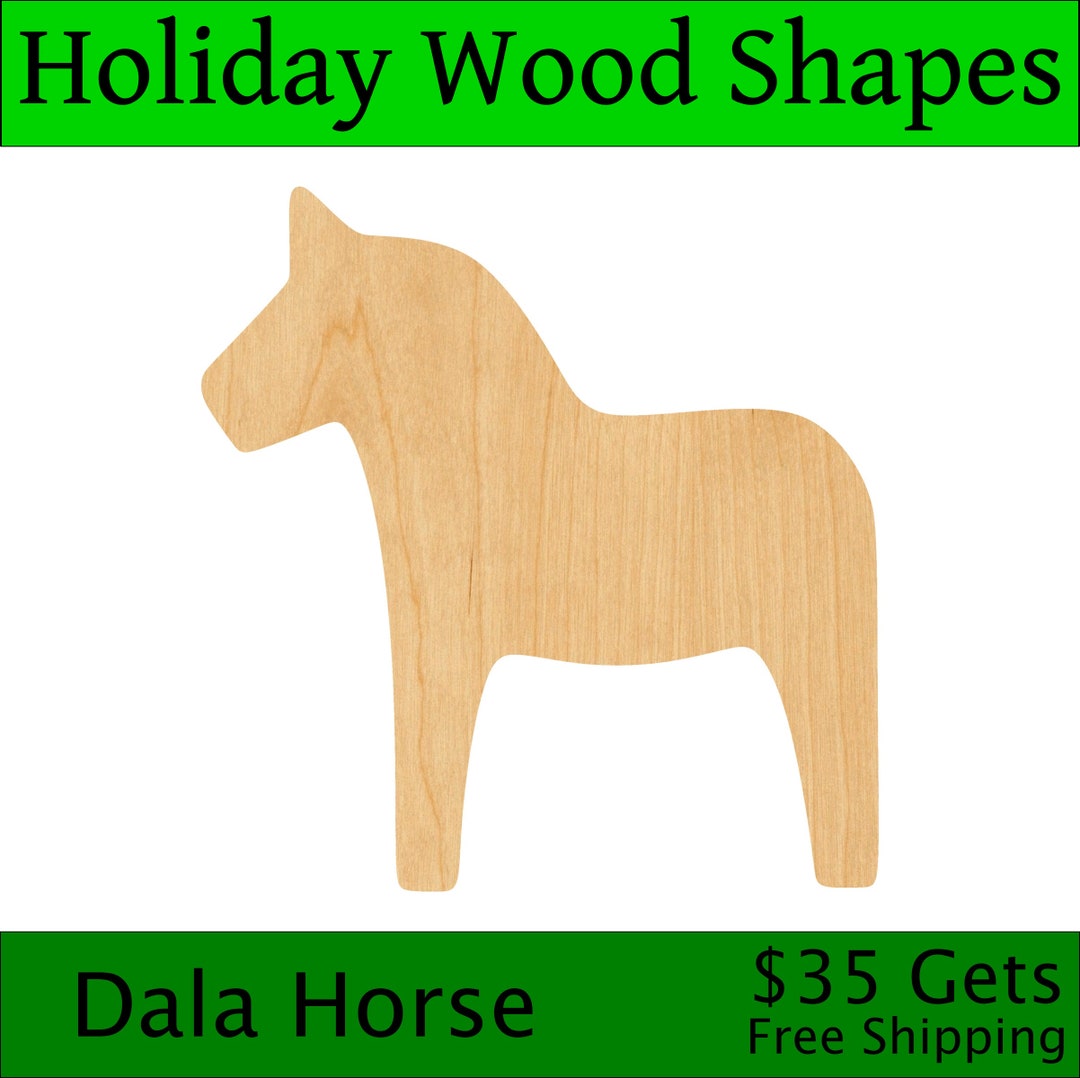 Laser Cut Dala Horse Wood Blank, Crafting Supplies, Wooden Cutout, DIY ...