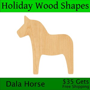 Laser Cut Dala Horse Wood Blank, Crafting Supplies, Wooden Cutout, DIY ...