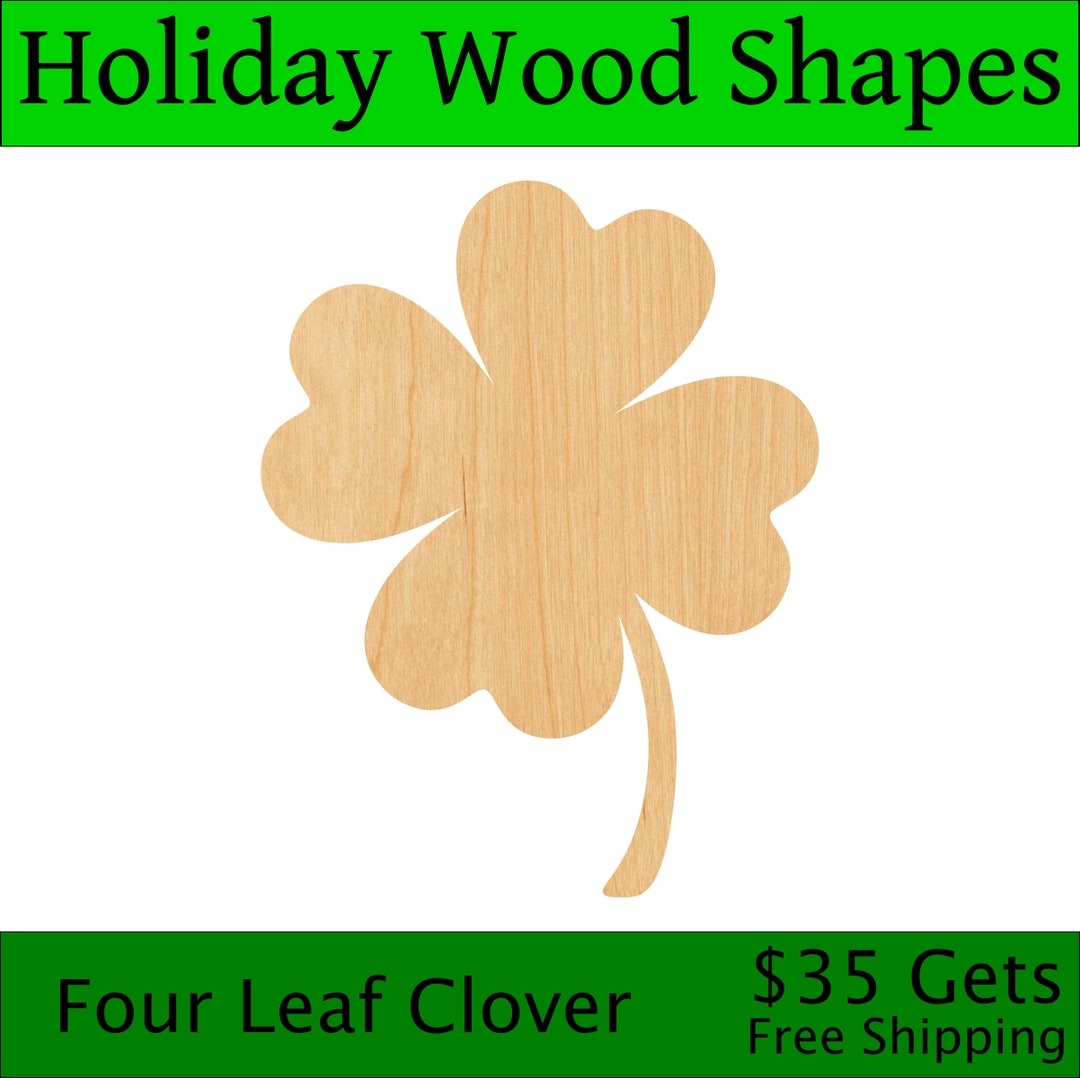 Laser Cut Four Leaf Clover Wood Blank, Crafting Supplies, Wooden Cutout ...