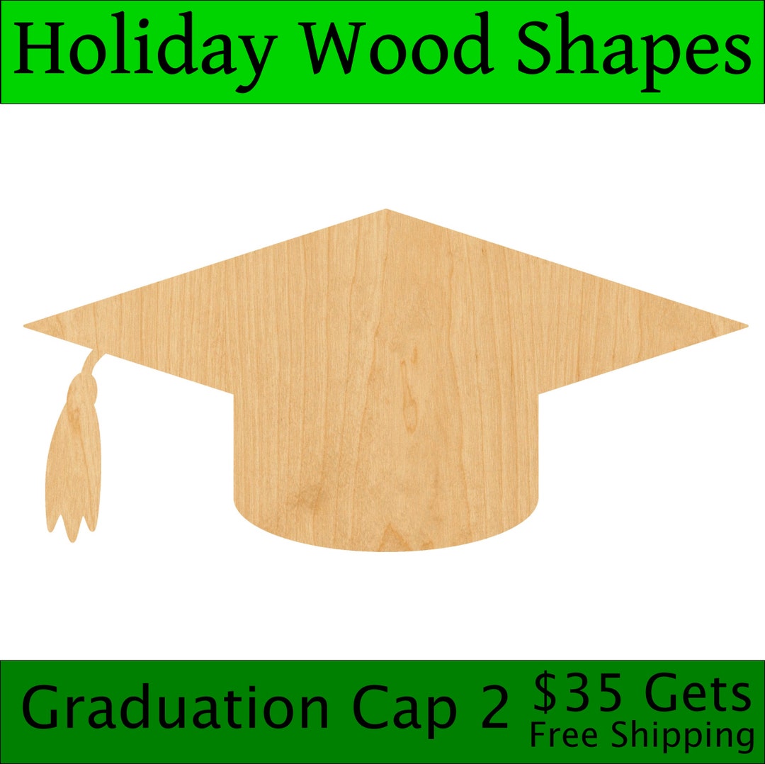 Laser Cut Graduation Cap 2 Wood Blank, Crafting Supplies, Wooden Cutout ...
