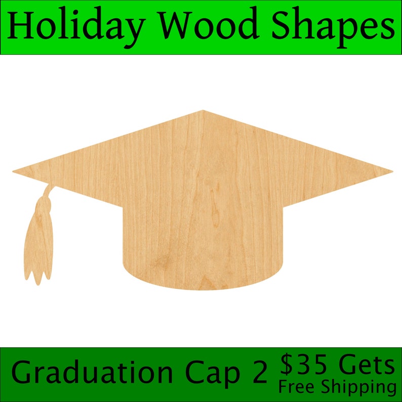 Laser Cut Graduation Cap 2 Wood Blank, Crafting Supplies, Wooden Cutout ...