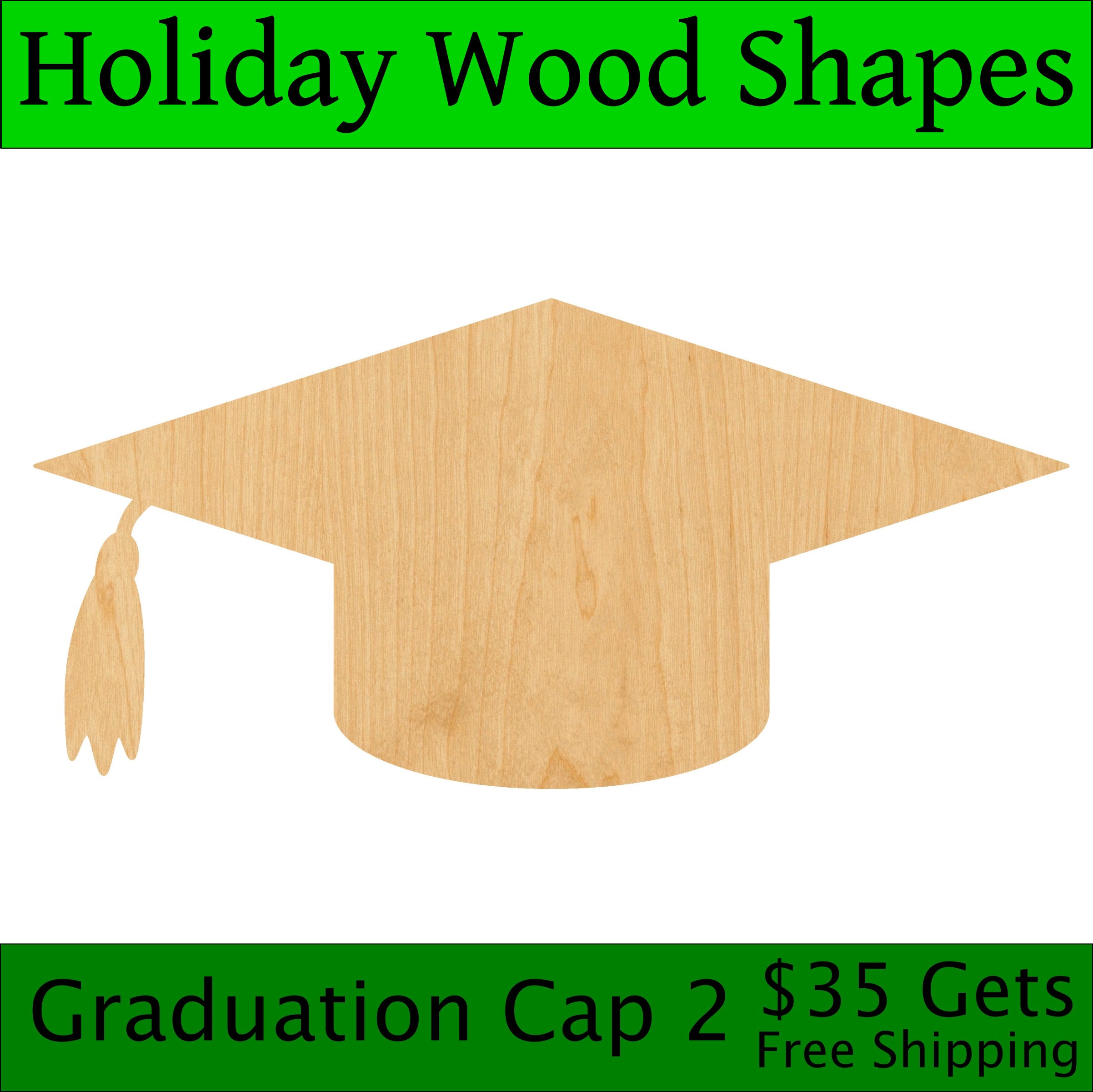 Laser Cut Graduation Cap 2 Wood Blank, Crafting Supplies, Wooden Cutout ...