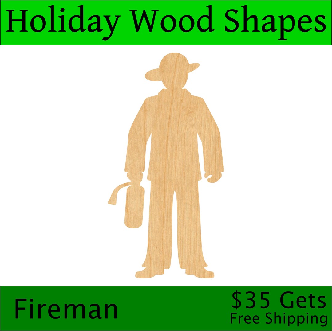 Laser Cut Fireman Wood Blank, Crafting Supplies, Wooden Cutout, DIY ...