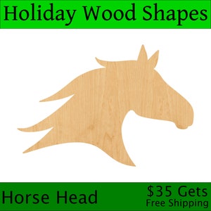 Laser Cut Horse Head Wood Blank, Crafting Supplies, Wooden Cutout, DIY ...