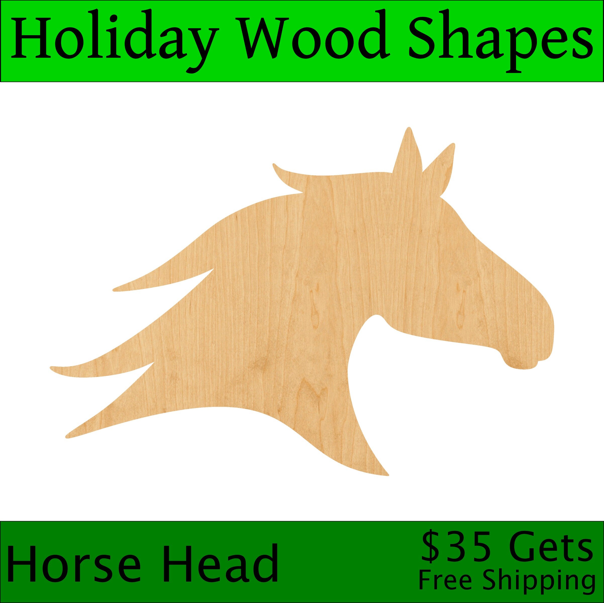 Laser Cut Horse Head Wood Blank, Crafting Supplies, Wooden Cutout, DIY ...