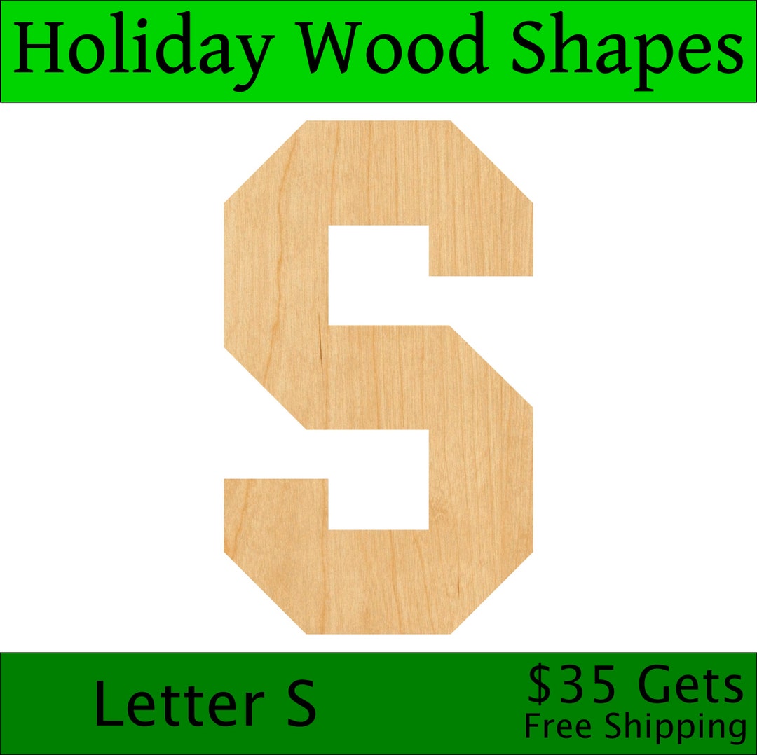 Laser Cut Letter S Wood Blank, Crafting Supplies, Wooden Cutout, DIY ...