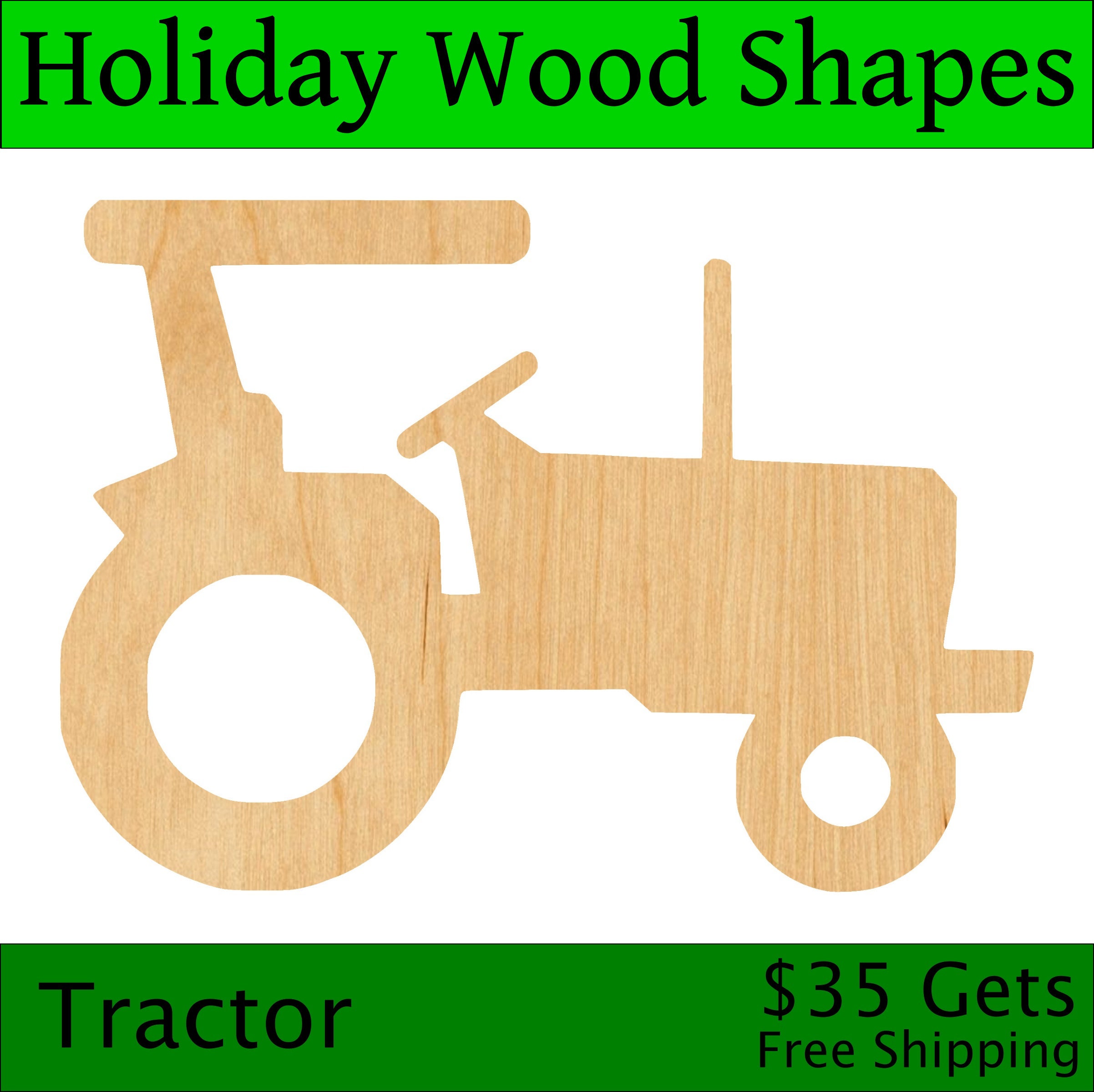 Laser Cut Tractor Wood Blank, Crafting Supplies, Wooden Cutout, DIY ...