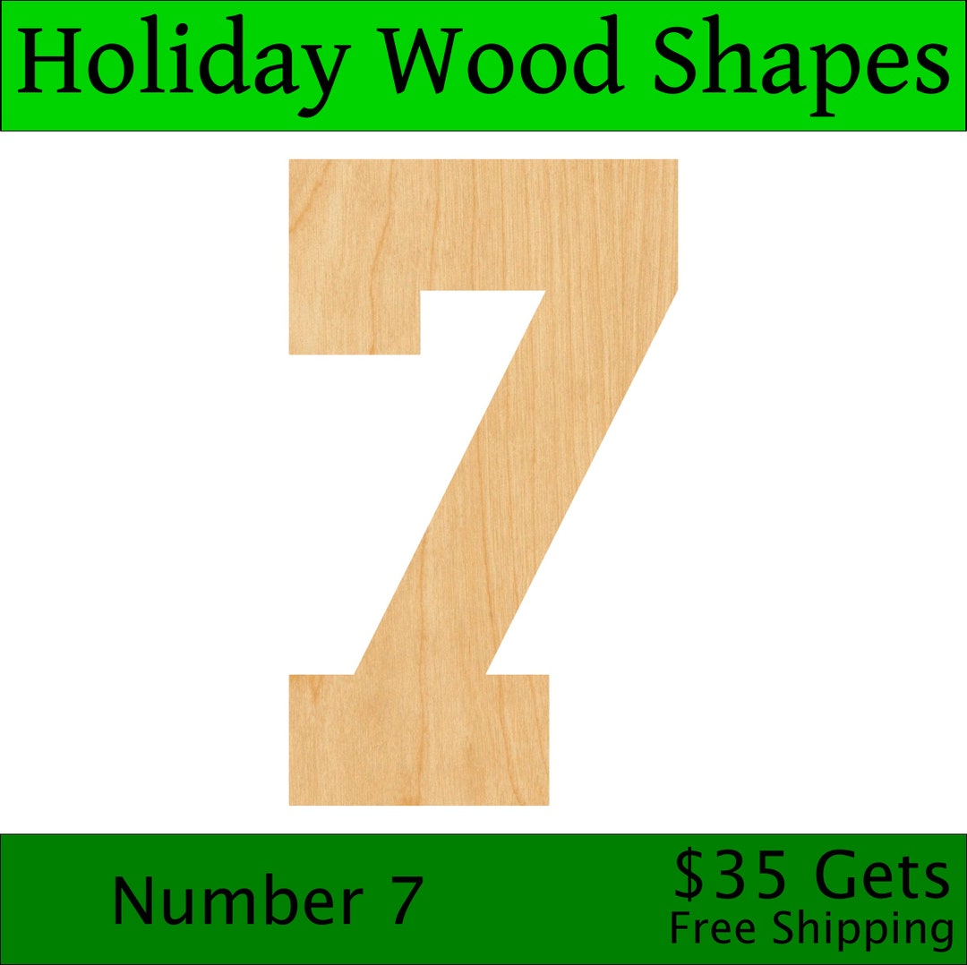 Laser Cut Number 7 Wood Blank, Crafting Supplies, Wooden Cutout, DIY ...