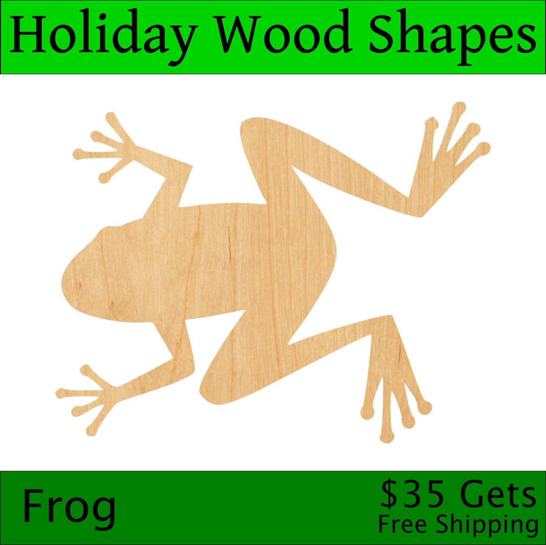 Laser Cut Frog Wood Blank, Crafting Supplies, Wooden Cutout, DIY ...
