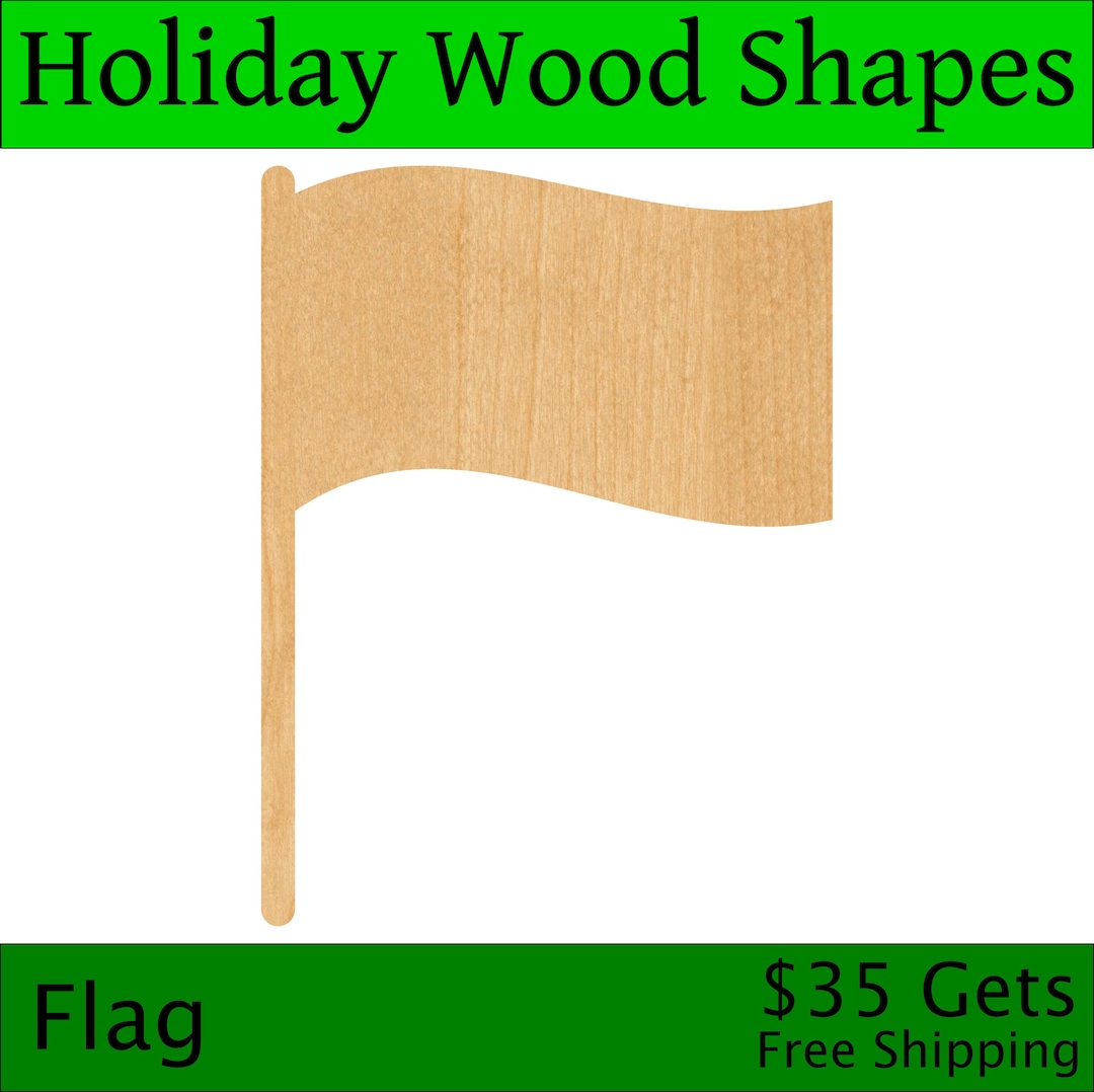 Laser Cut Flag Wood Blank, Crafting Supplies, Wooden Cutout, DIY ...