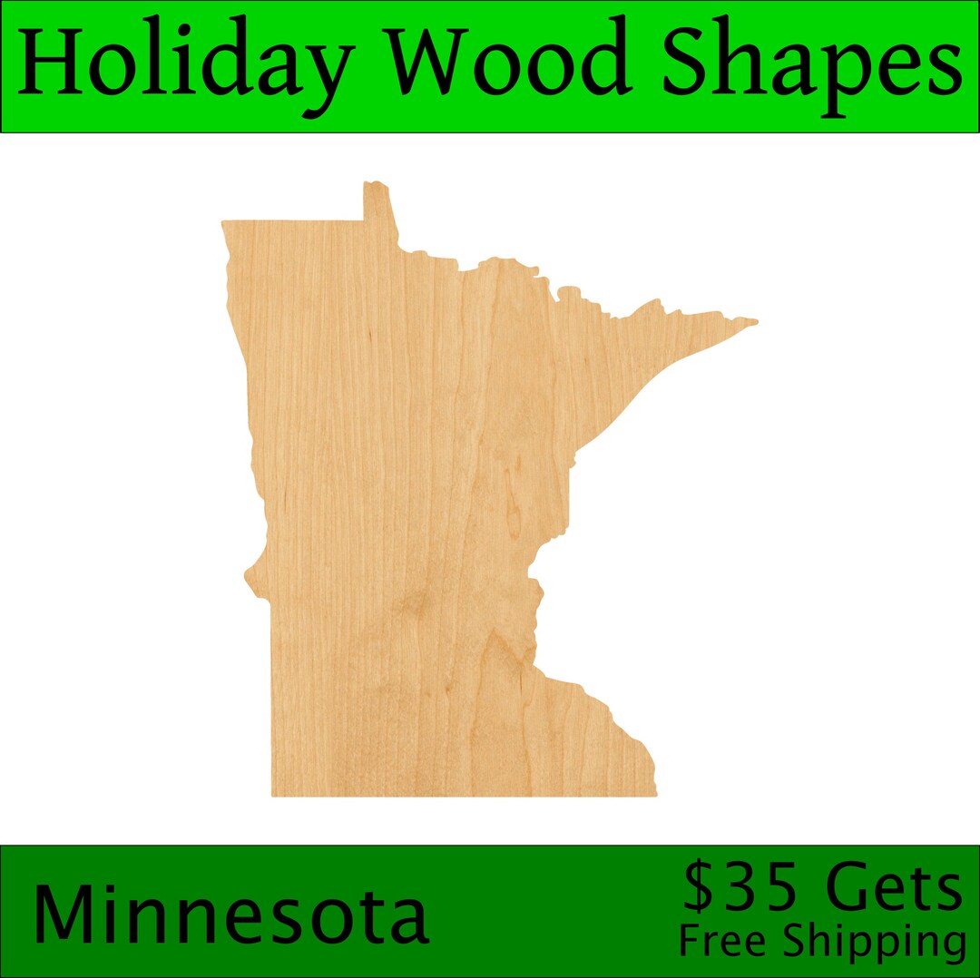 Laser Cut Minnesota Wood Blank, Crafting Supplies, Wooden Cutout, DIY ...