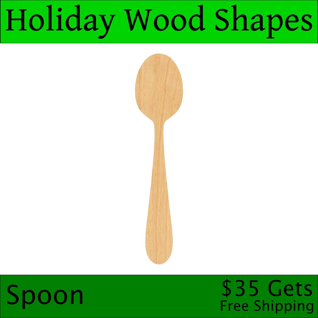 Laser Cut Spoon Wood Blank, Crafting Supplies, Wooden Cutout, DIY ...