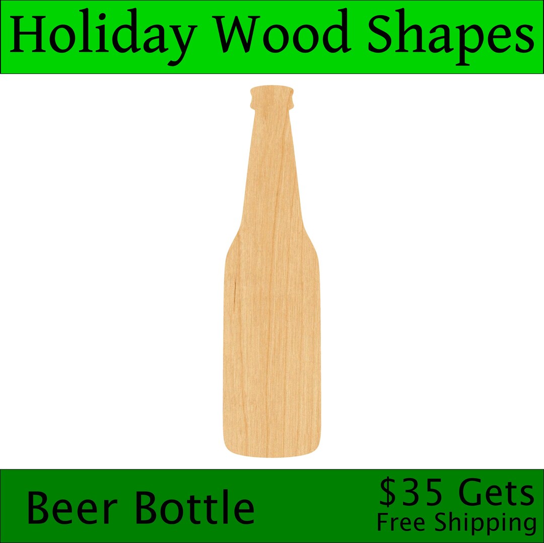 Laser Cut Beer Bottle Wood Blank, Crafting Supplies, Wooden Cutout, DIY ...