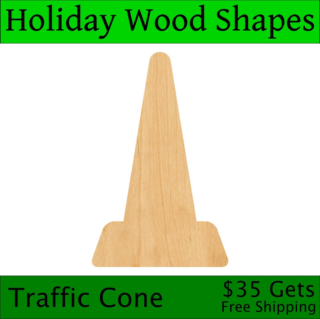 Laser Cut Traffic Cone Wood Blank, Crafting Supplies, Wooden Cutout ...