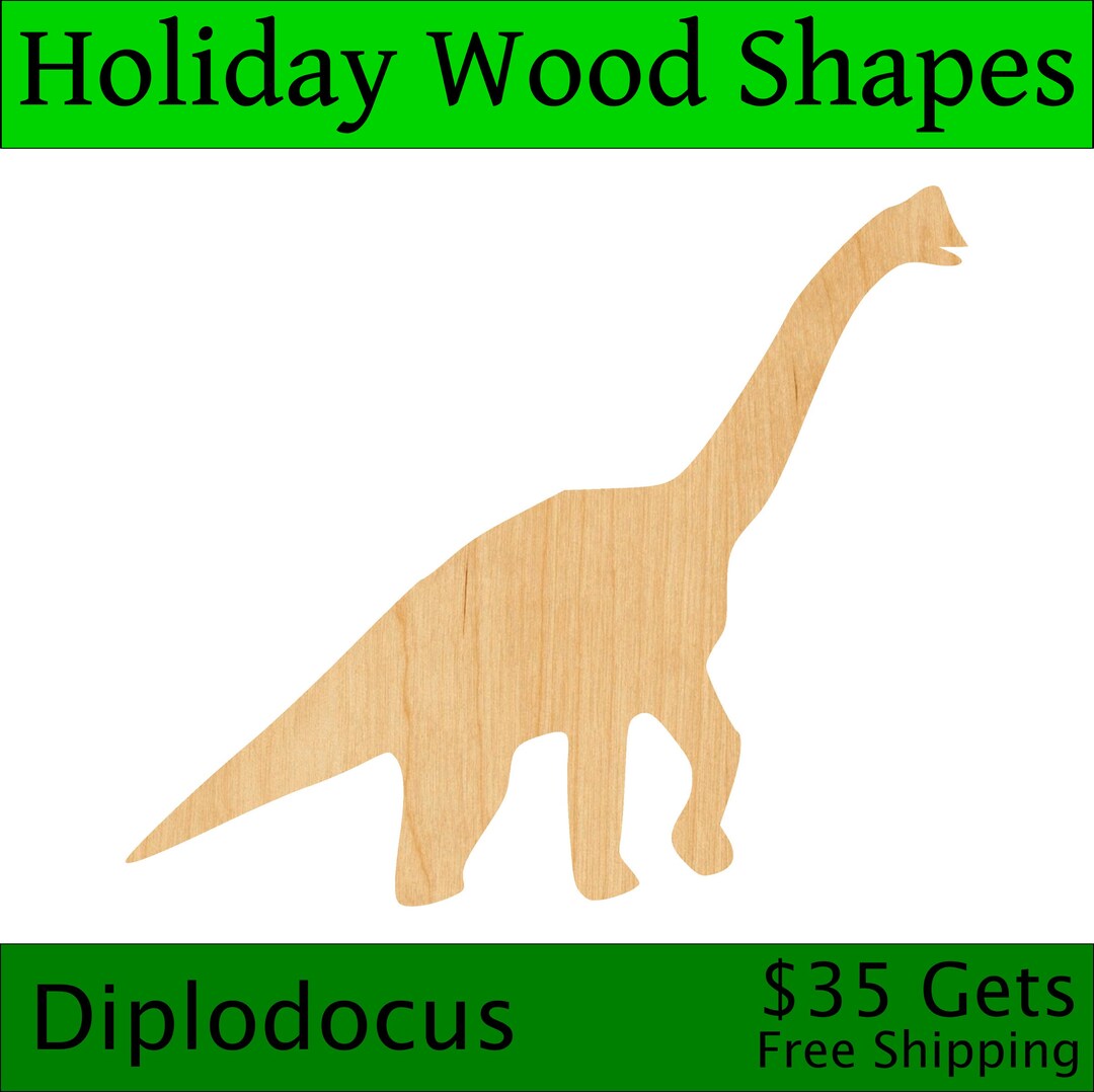 Laser Cut Diplodocus Wood Blank, Crafting Supplies, Wooden Cutout, DIY ...