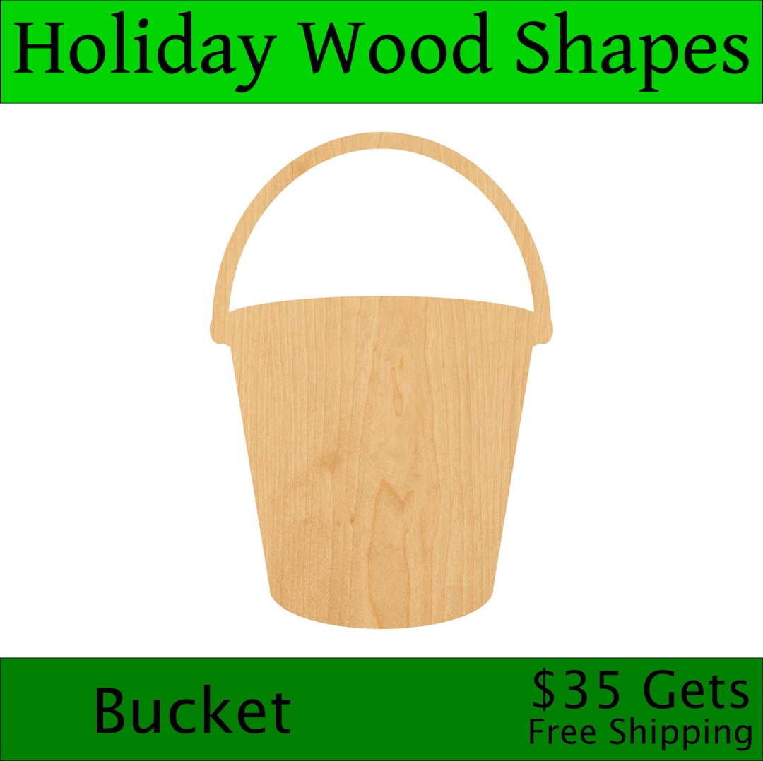 Laser Cut Bucket Wood Blank, Crafting Supplies, Wooden Cutout, DIY ...