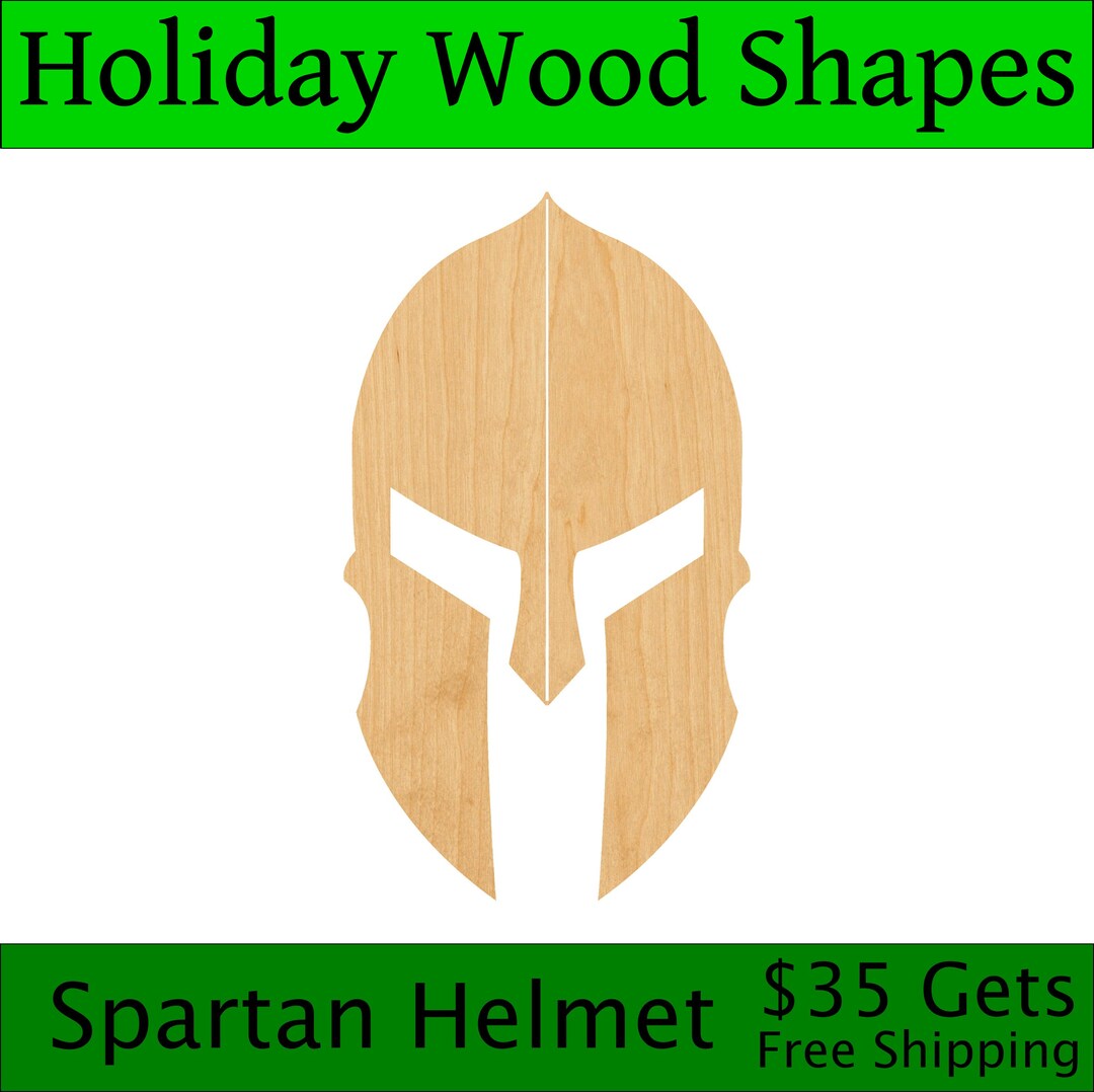 Laser Cut Spartan Helmet Wood Blank, Crafting Supplies, Wooden Cutout ...