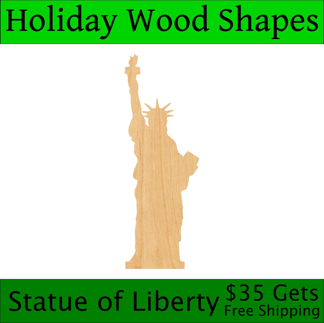 Laser Cut Statue of Liberty Wood Blank, Crafting Supplies, Wooden ...