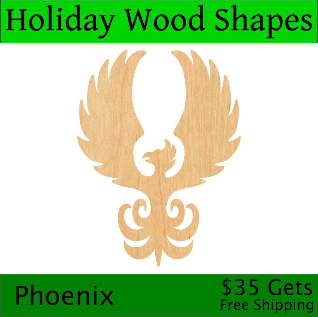 Laser Cut Phoenix Wood Blank, Crafting Supplies, Wooden Cutout, DIY ...