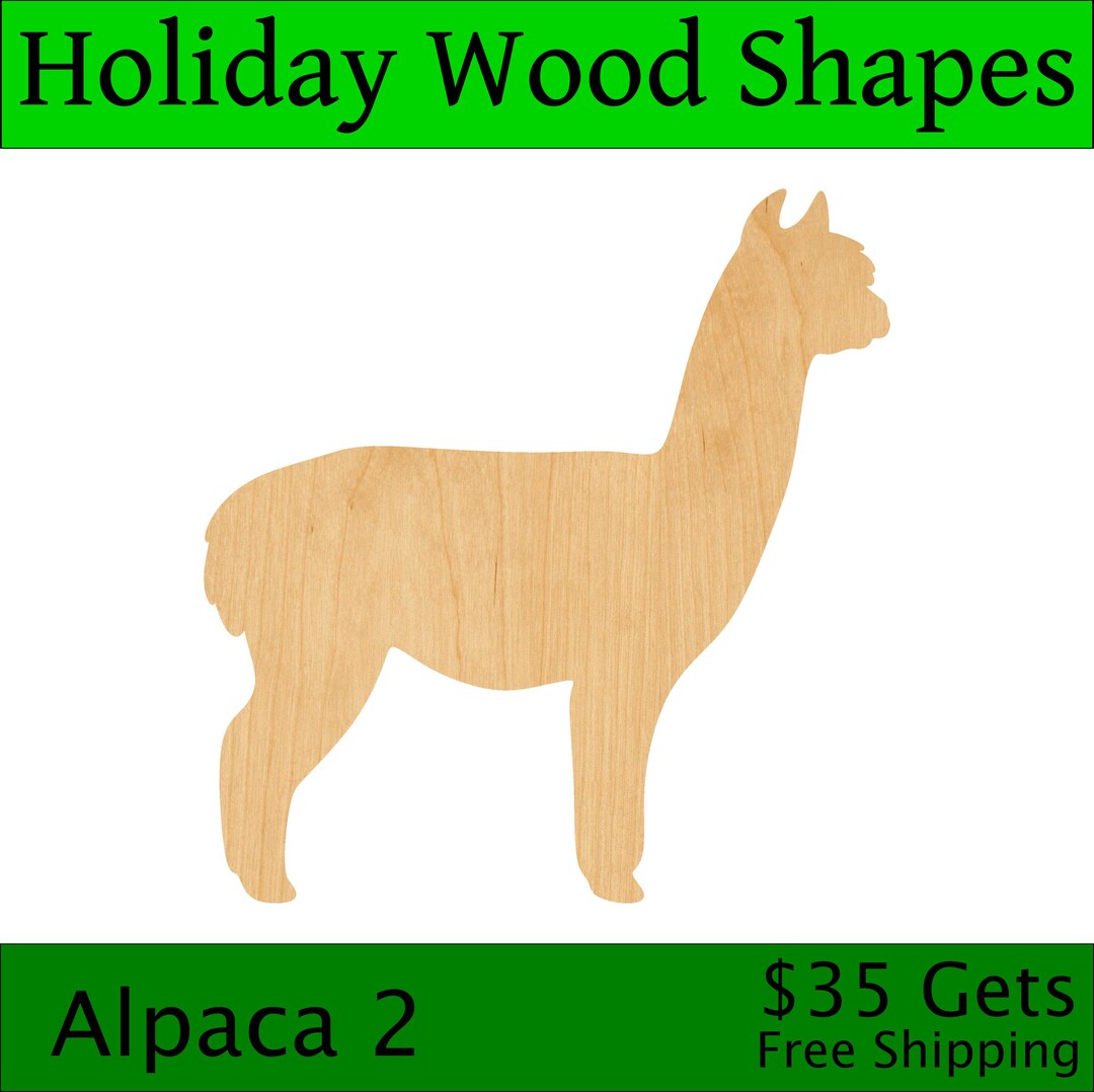 Laser Cut Alpaca Design 2 Wood Blank, Crafting Supplies, Wooden Cutout ...