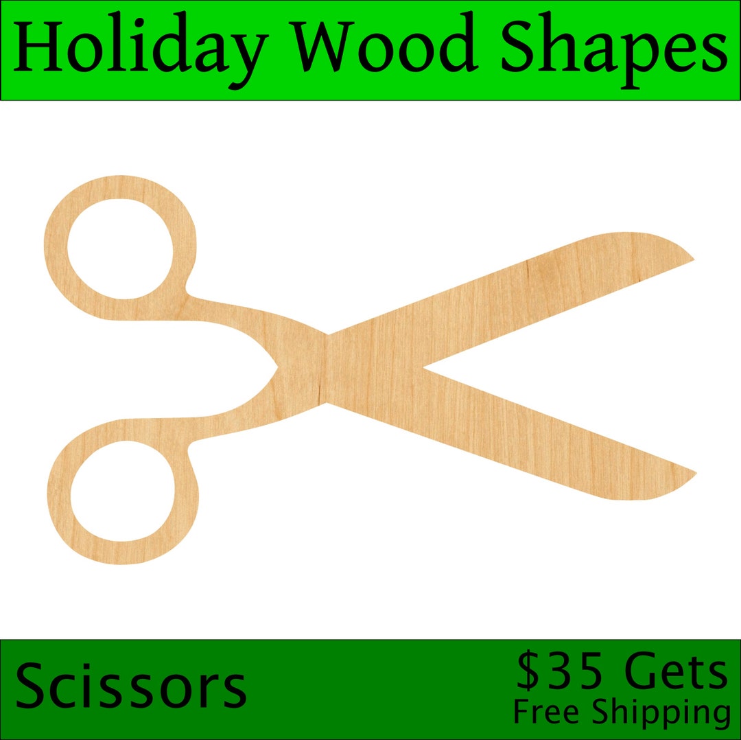 Laser Cut Scissors Wood Blank, Crafting Supplies, Wooden Cutout, DIY ...