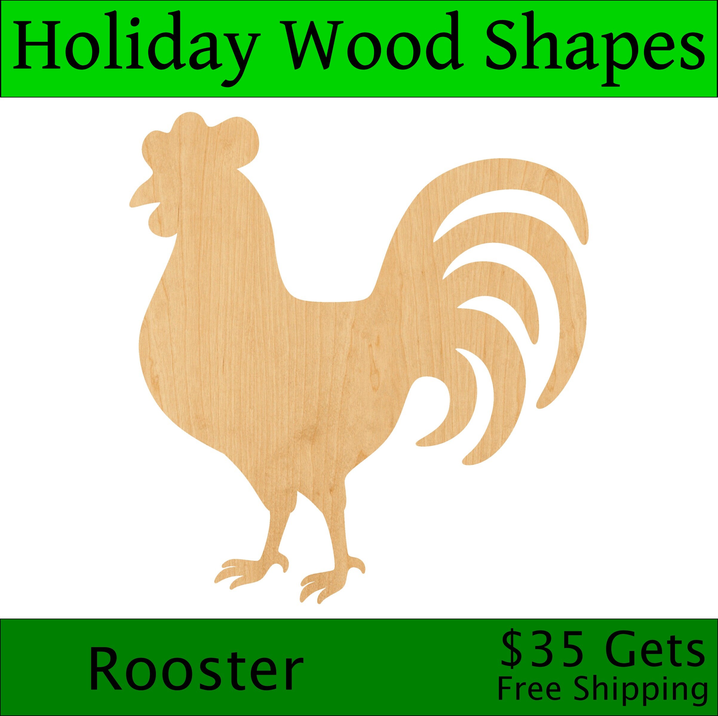 Laser Cut Rooster Wood Blank, Crafting Supplies, Wooden Cutout, DIY ...